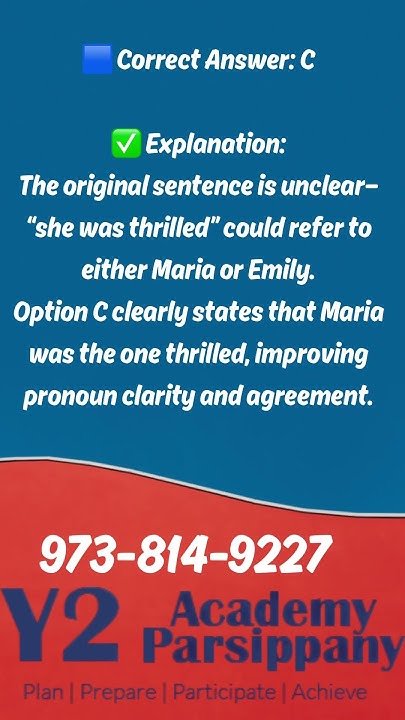 Digital SAT Question of the Day : Pronoun Clarity and Agreement - YouTube