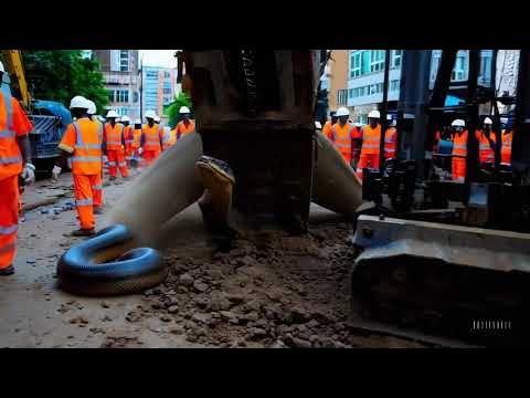 Huge snake found during urban pipe repairs - YouTube