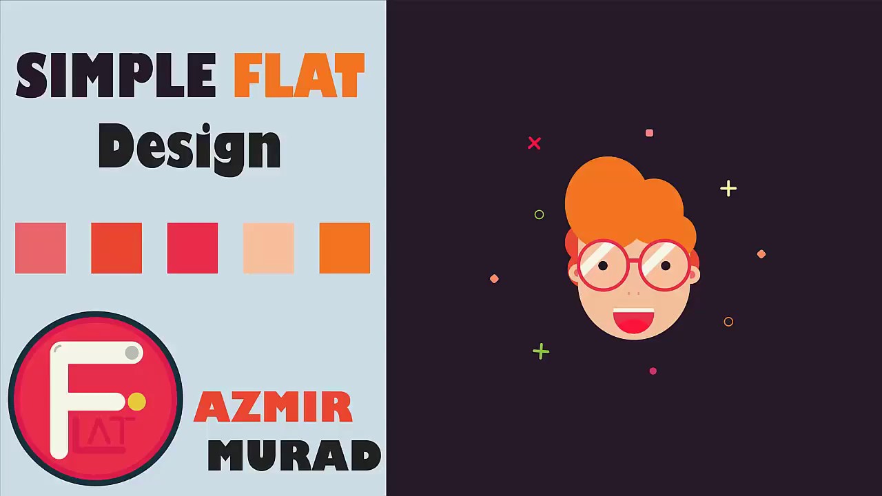 Adobe illustrator tutorial: Simple Face Character || Flat Design ...