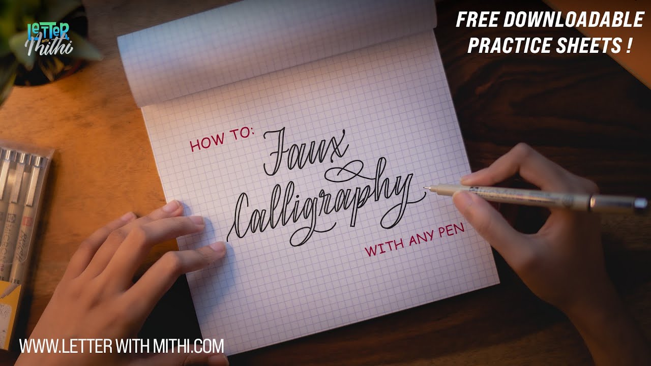 How to do FAUX CALLIGRAPHY for Beginners | தமிழில் | with any Pen or ...