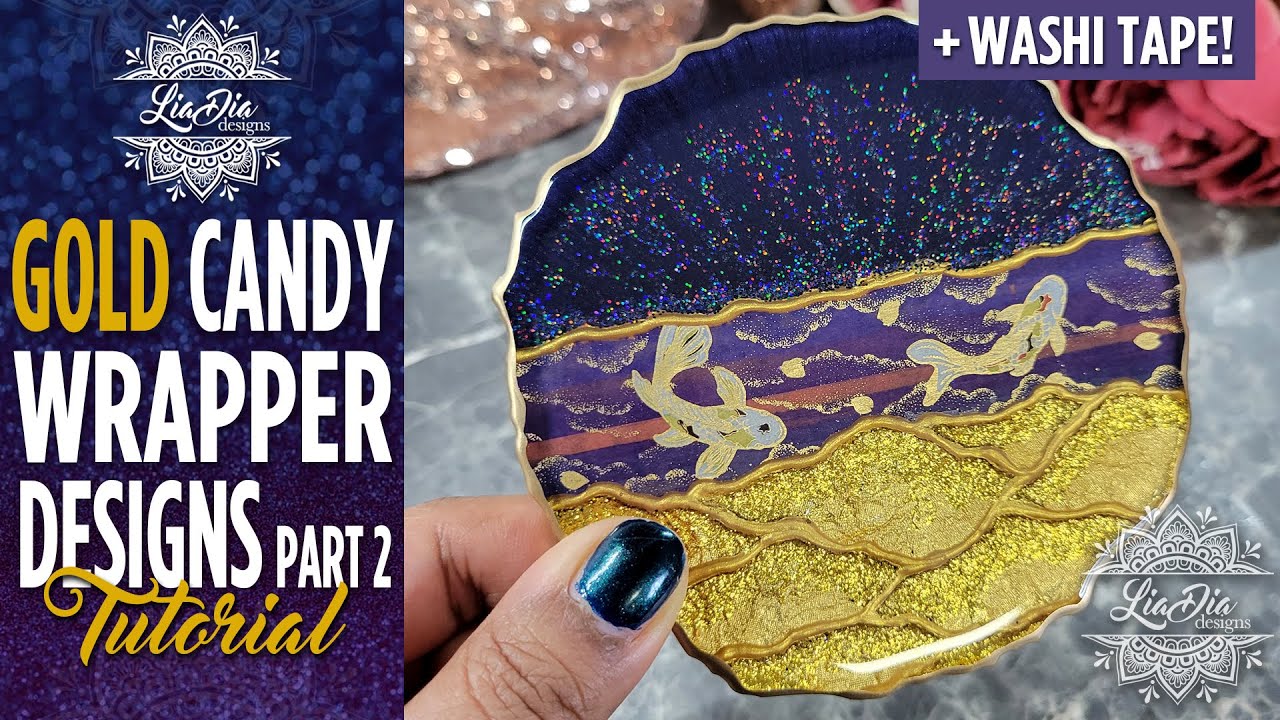 Using CANDY WRAPPERS and Washi Tape to Make AMAZING Resin Coasters!😍💖 ...