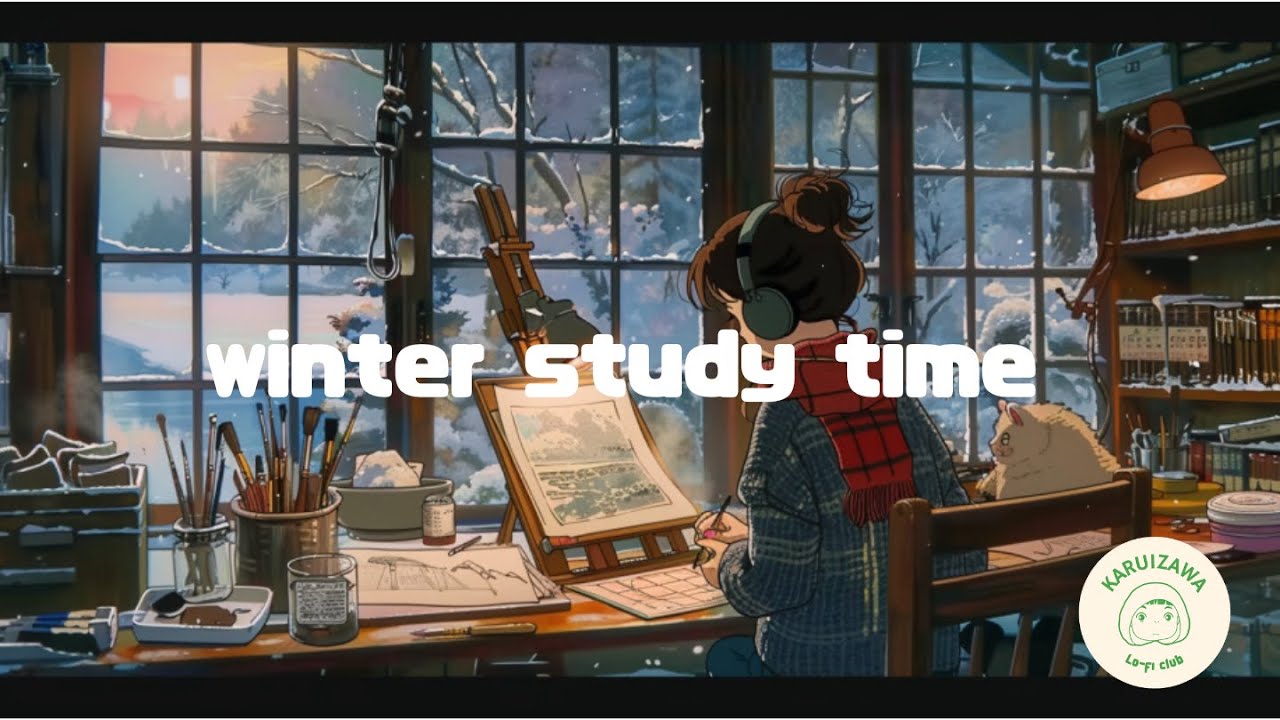 Lofi BGM- winter study time (60 min focus) - YouTube