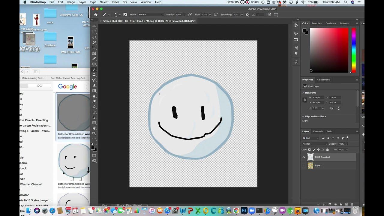 how to make a face on a bfdi asset on photoshop - YouTube