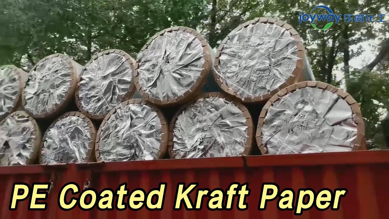 Peelable PE Coated Kraft Paper Roll Foaming Wood Pulp Recycled Brown ...