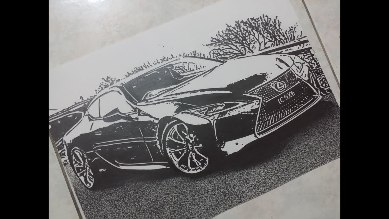 2018 LEXUS LC500h 精細繪畫 Car Drawing [ 6 ] - YouTube