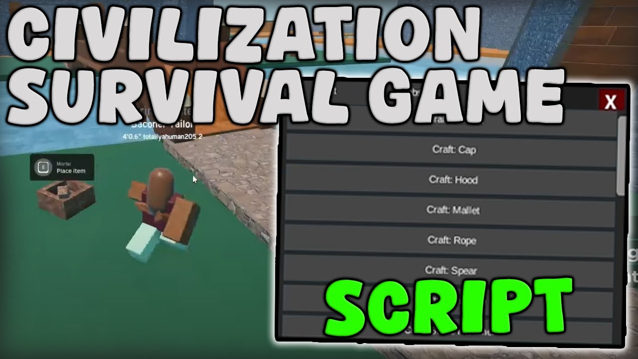 Roblox Civilization Survival Game Script Auto Craft, Drink Water & Dupe ...
