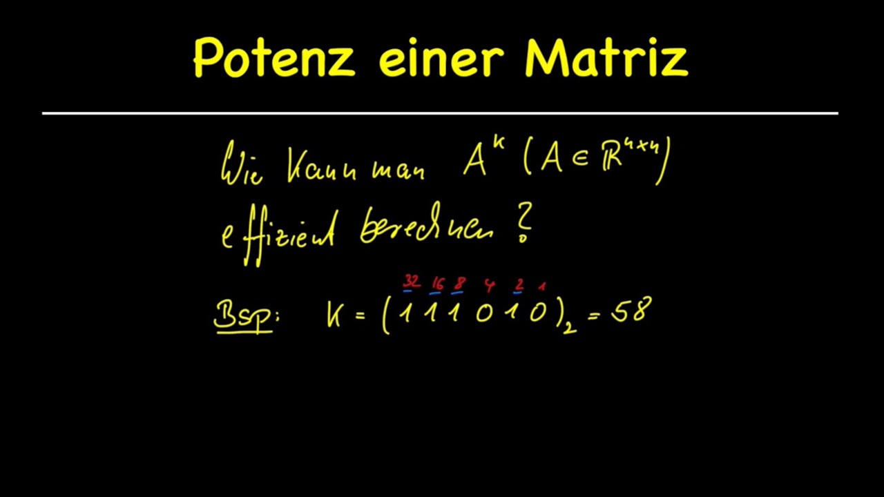 Potenz einer Matrix effizient berechnen - YouTube