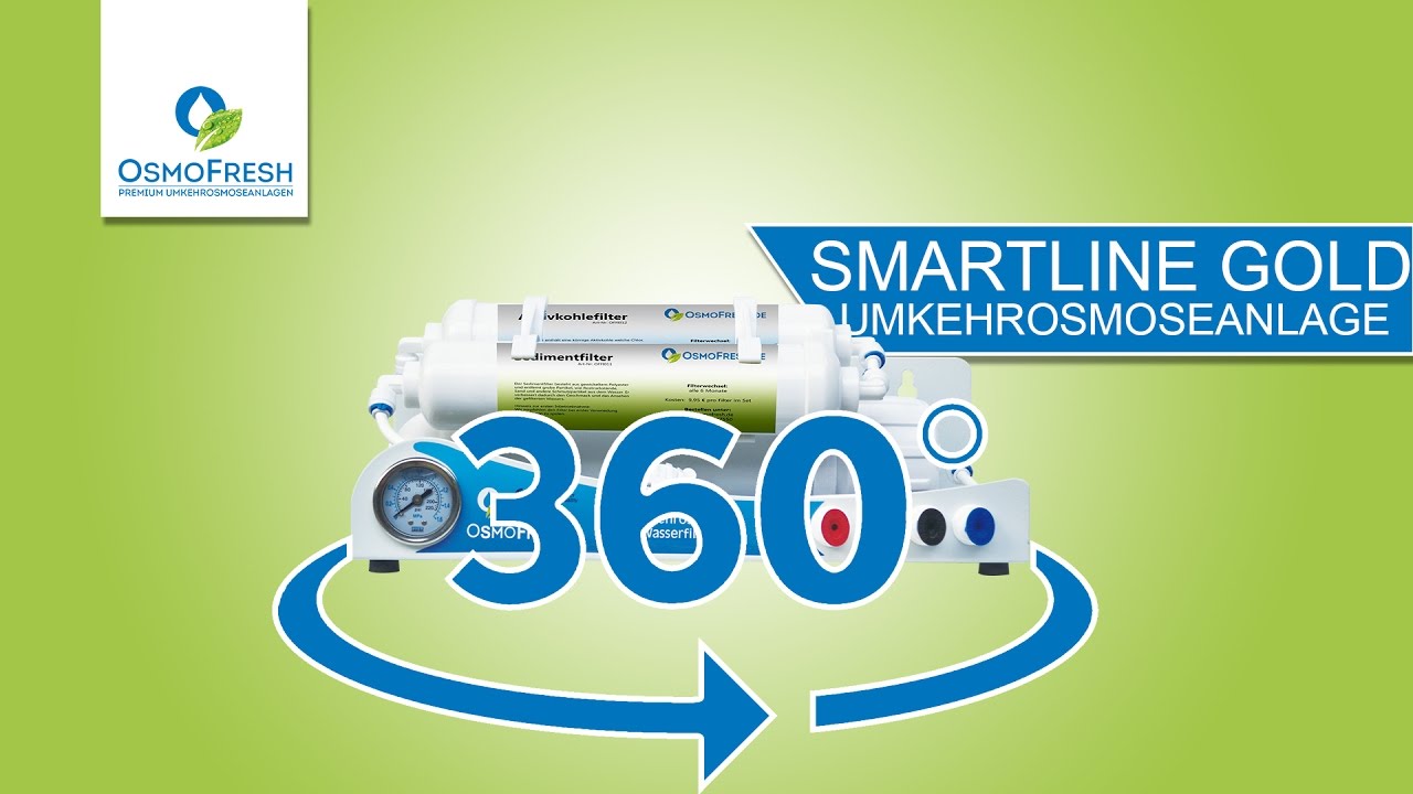 OsmoFresh "Smartline Gold" Osmoseanlage 360° - YouTube