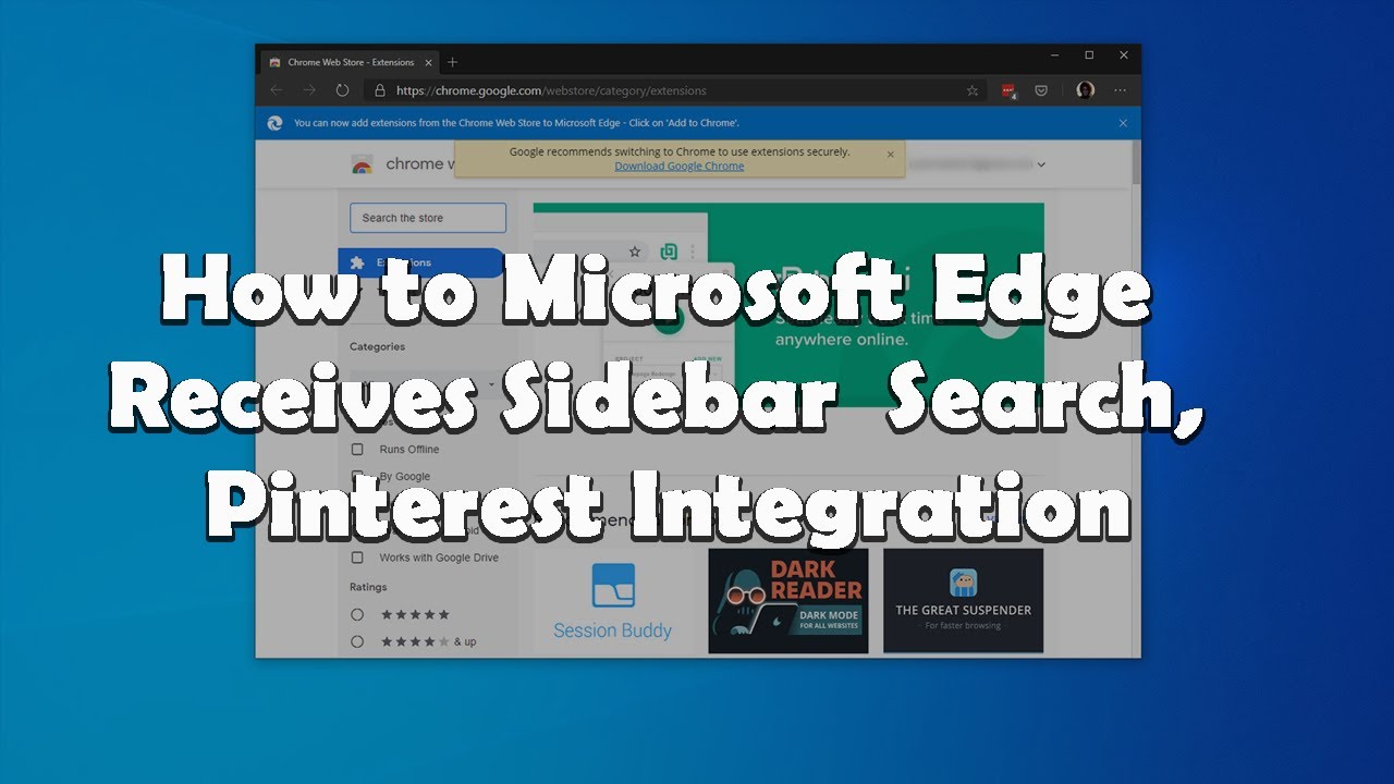 How to Microsoft Edge Receives Sidebar Search, Pinterest Integration ...