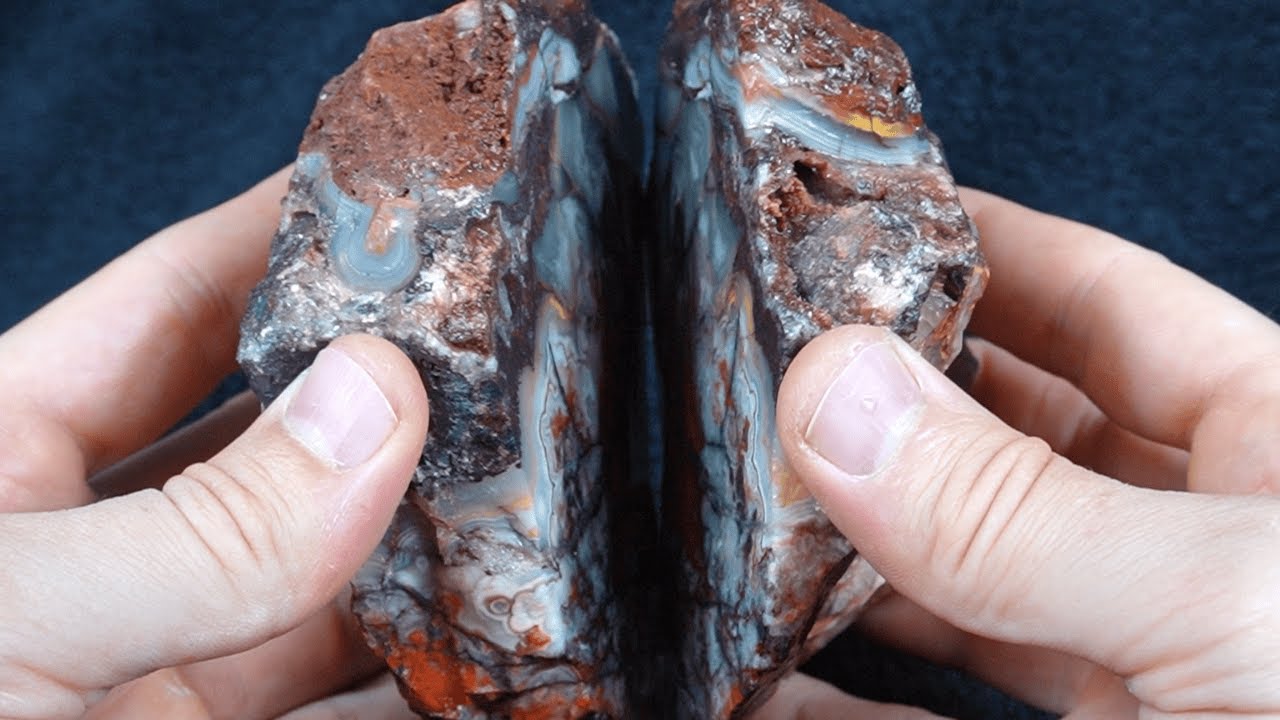 Cutting Open 5 Rocks To Reveal Gorgeous Interiors - YouTube