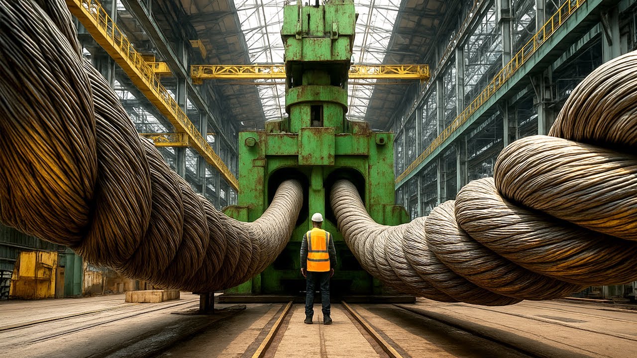 How Giant Steel Cables Are Made In Massive Production Line - YouTube