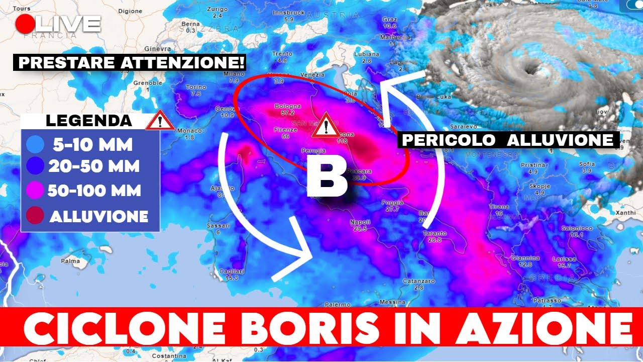 METEO- CICLONE BORIS IN AZIONE: MAXI ALLUVIONI E NUBIFRAGI IN ARRIVO ...