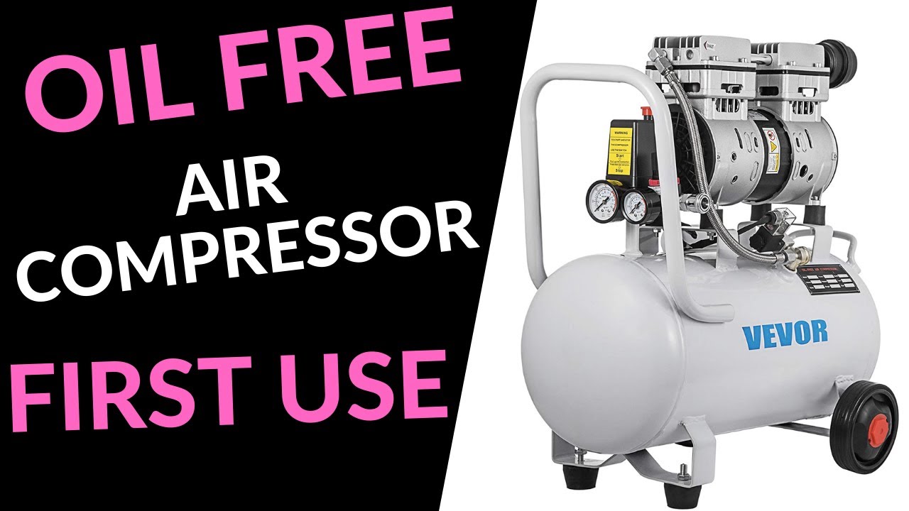Oil free air compressor first time setup and use - YouTube