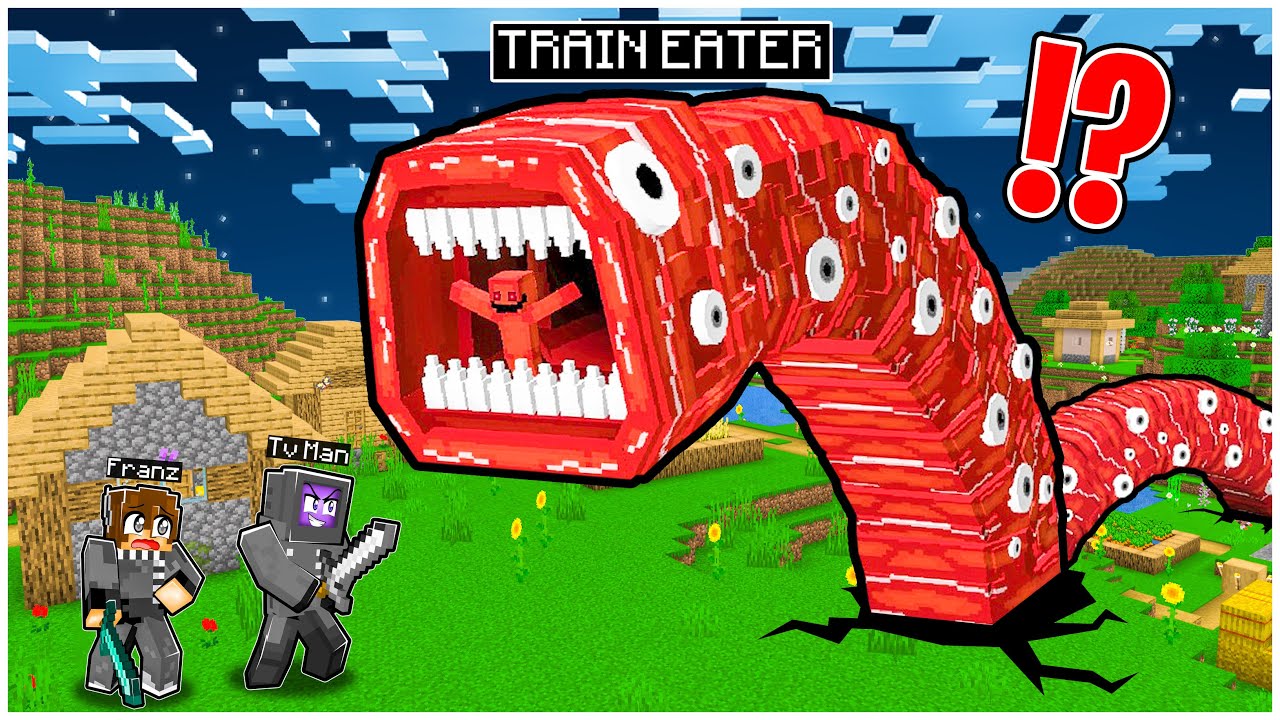 AKU MELAWAN MONSTER TRAIN EATER DI MINECRAFT - YouTube