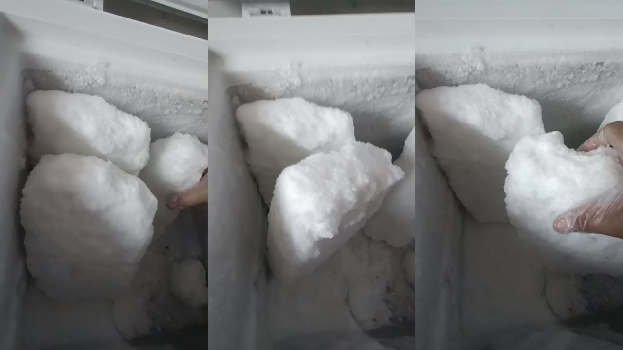 Freezer Frost Eating | Chunk Ice Eating | Dry Crunch Ice Eating ASMR ️ ...