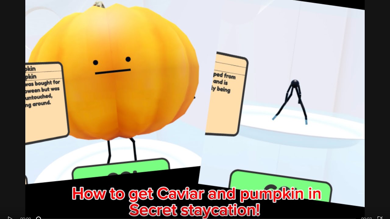 How to get caviar and pumpkin in Roblox secret staycation - YouTube