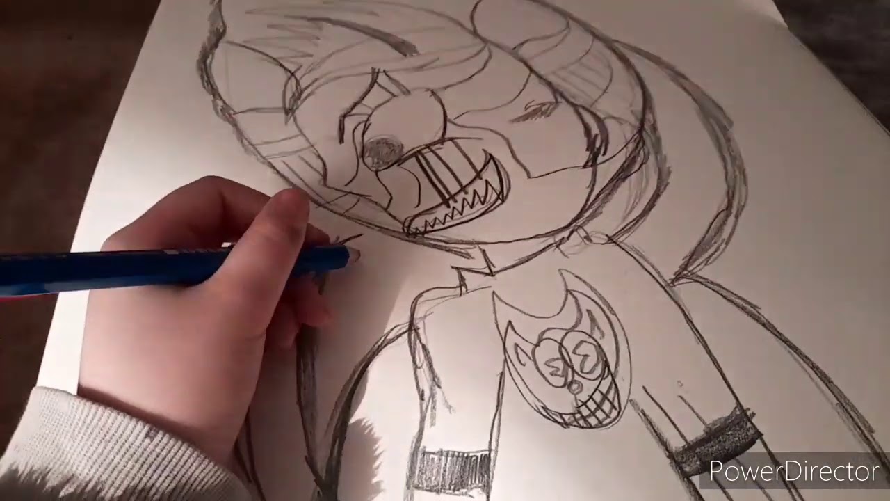 insane boy shapeshifting into cartoon cat near the trees sketch drawing ...