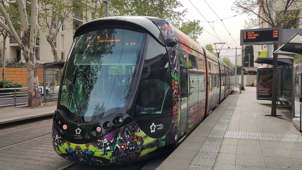 Montpellier tram ride line 4 - YouTube