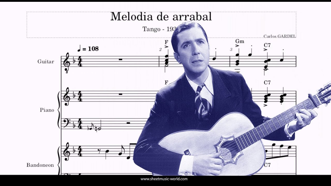 Melodía de arrabal - Tango - Guitar - Carlos Gardel (Sheets Score ...