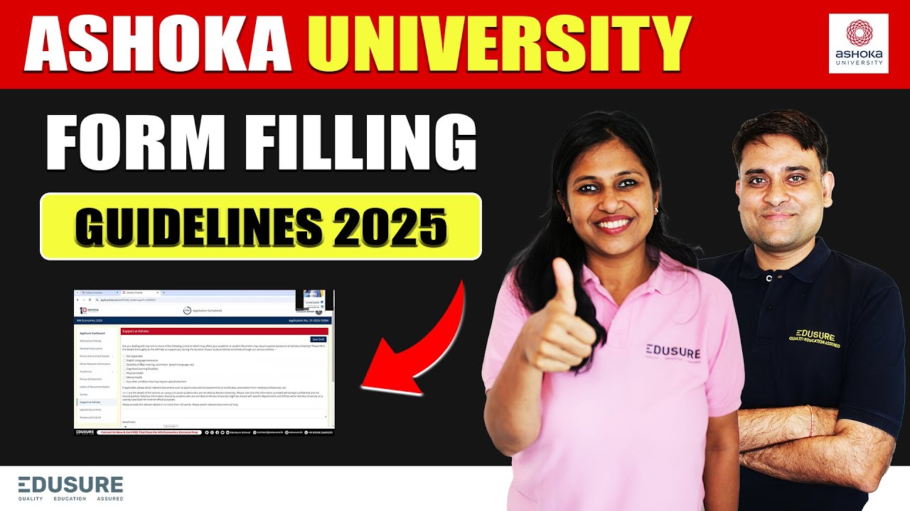 Ashoka University Form Filling Guidelines 2025 | Step by Step Guide ...