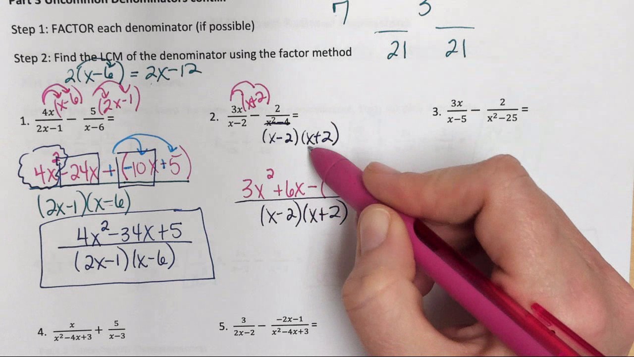 10 1 Part 3 add&subtract rationals - YouTube