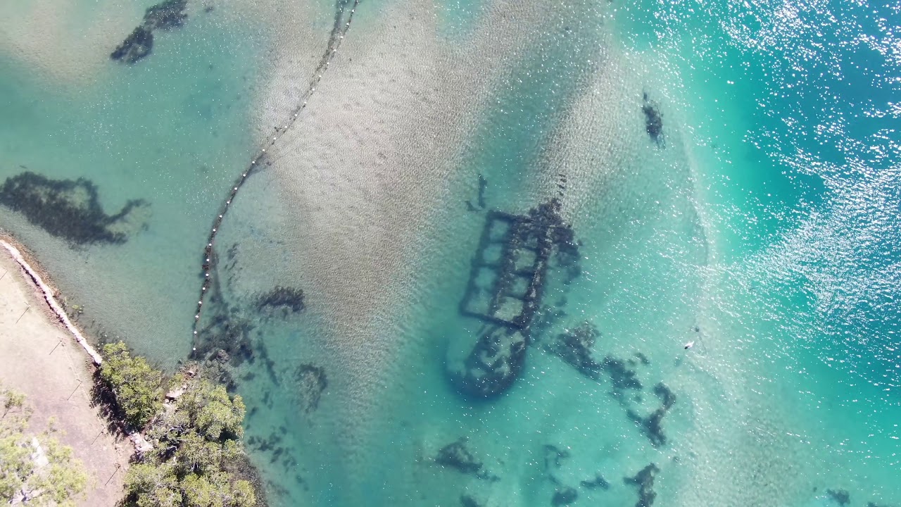 Dunbogan - sunken wreck drone fly over - YouTube