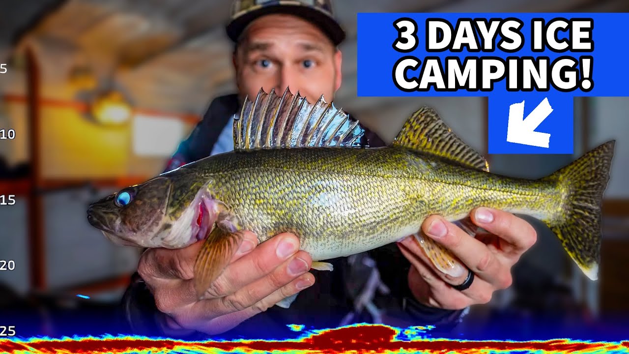 Ice Camping Walleyes & EPIC Hybrid Ice Fishing Skid House - YouTube