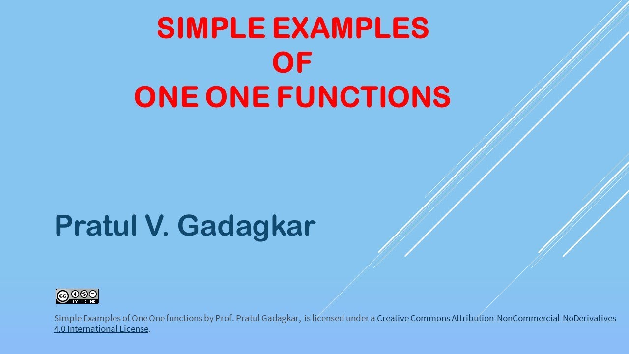 Lecture 13 - Simple Examples of One One functions - YouTube