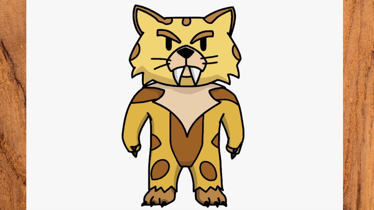 How to draw Sabertooth from Stumble Guys legendary - YouTube
