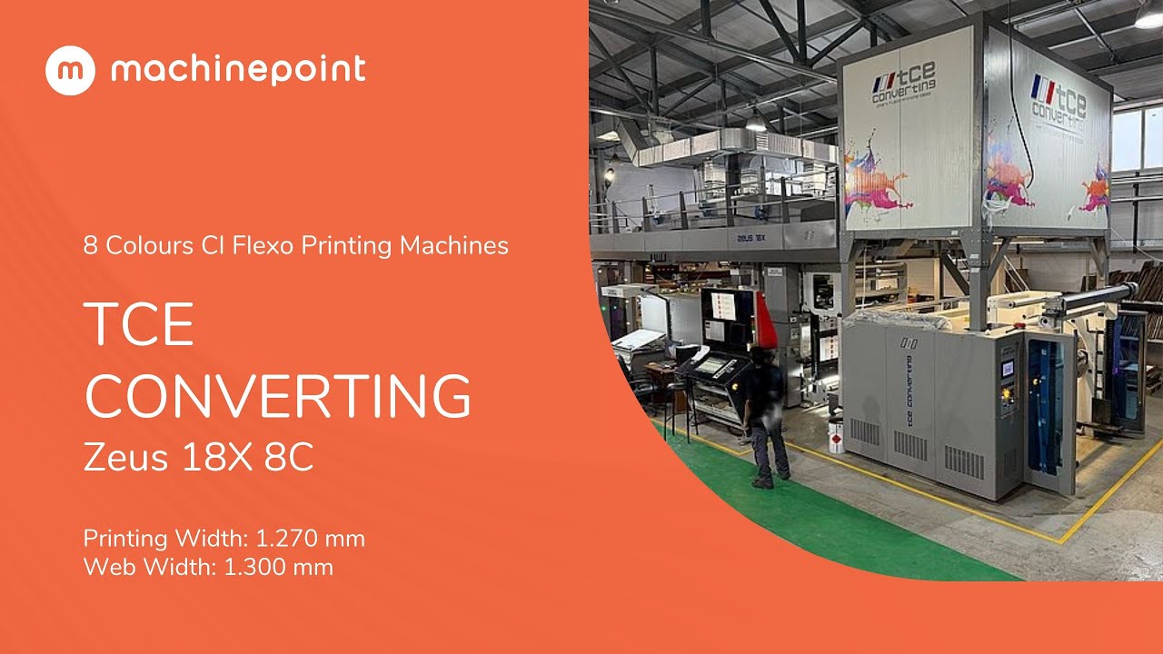 TCE CONVERTING Zeus 18X 8C 8 Colours CI Flexo Printing Machines | TCE CONVERTING Machines - YouTube