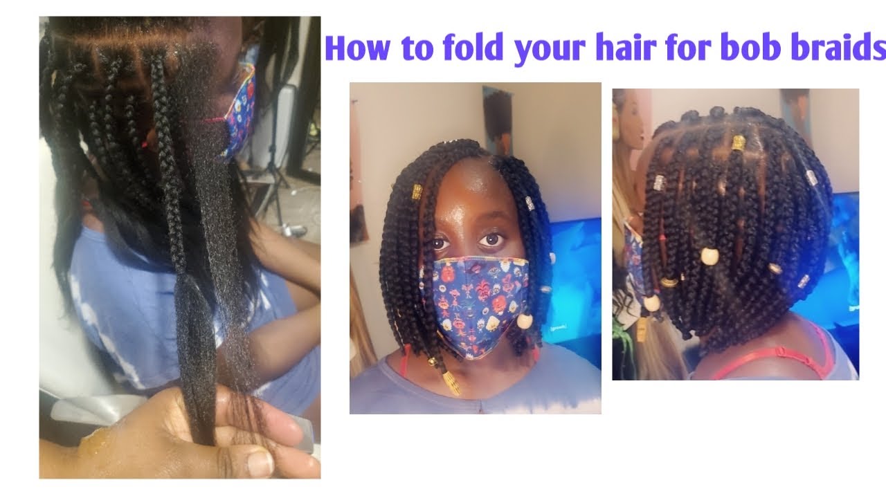 HOW TO FOLD UOUR LONG HAIR FOR BOB BRAIDS// NO CUTTING - YouTube
