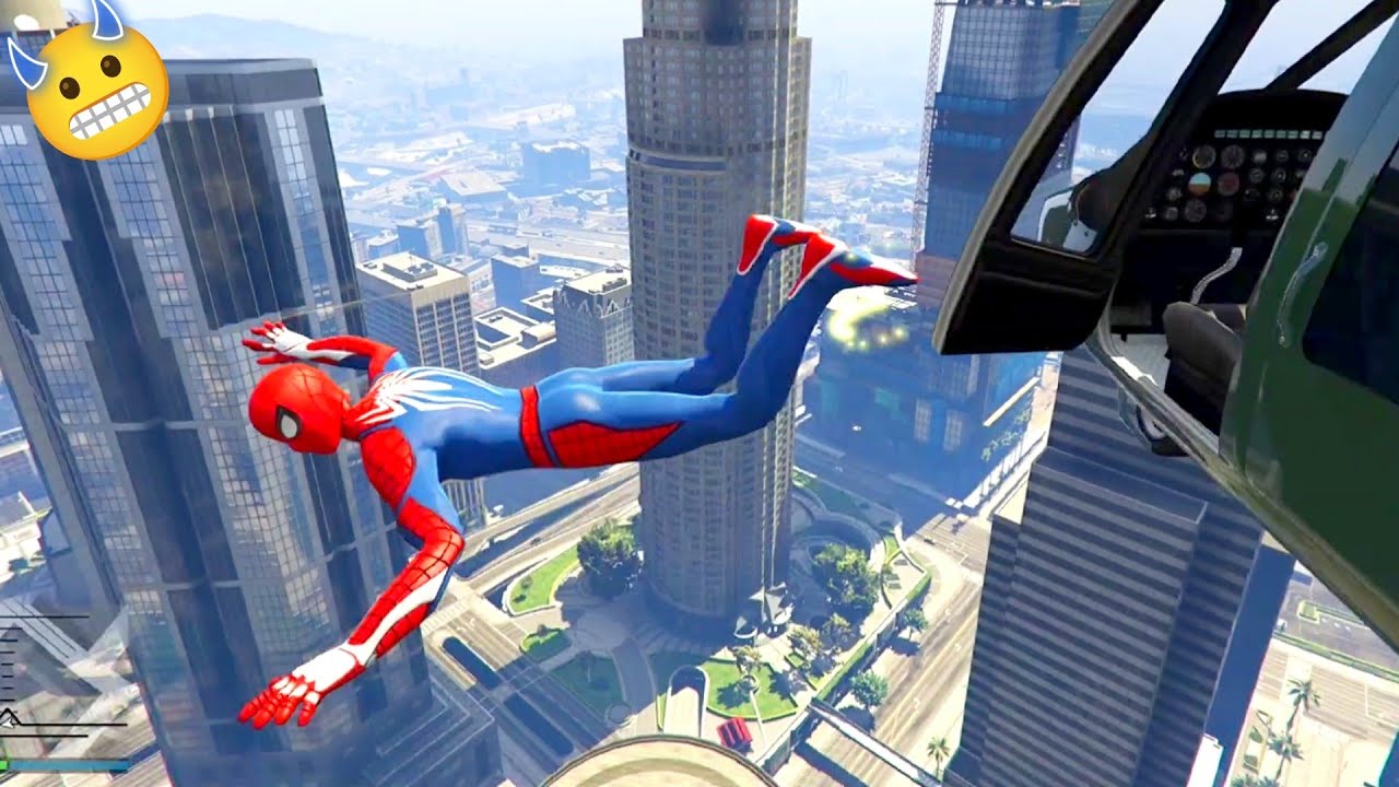Jumping Spiderman.Jumping On High Buildings.Jump🚁😲🏢 - YouTube
