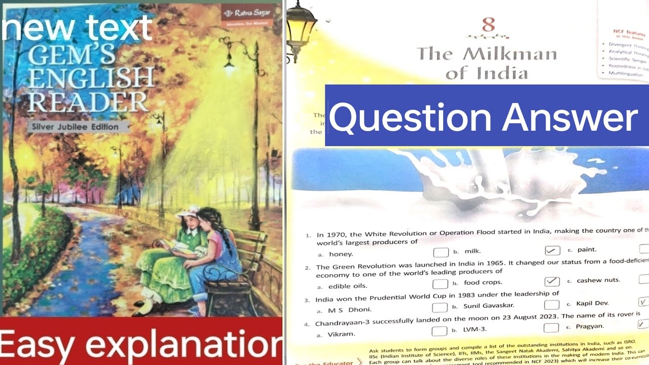 L-8 The Milkman of India || Question Answer || Class -7 # ...