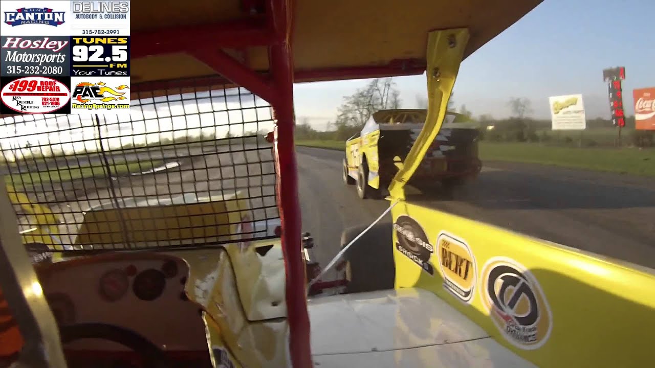 Jordan McCreadie Brockville Ontario Speedway Heat 5-17-14 - YouTube