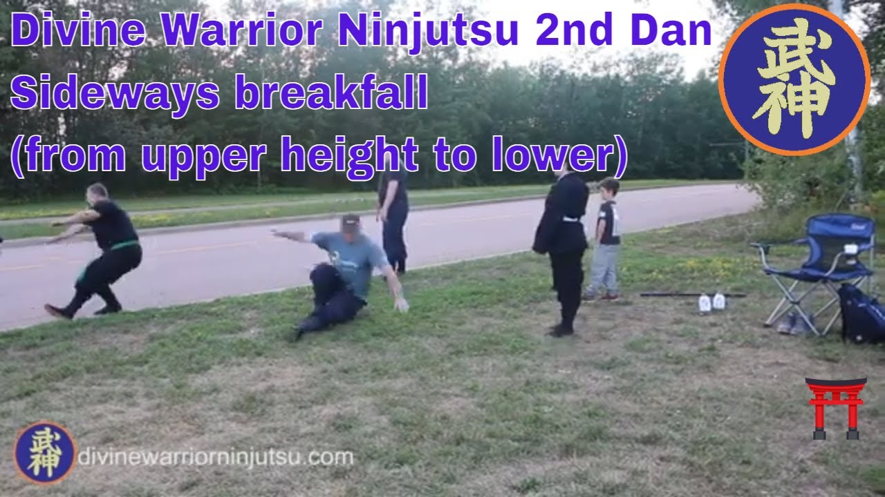 Ninjutsu, 2nd Dan - 0.4 - Sideways breakfall (from upper height to ...