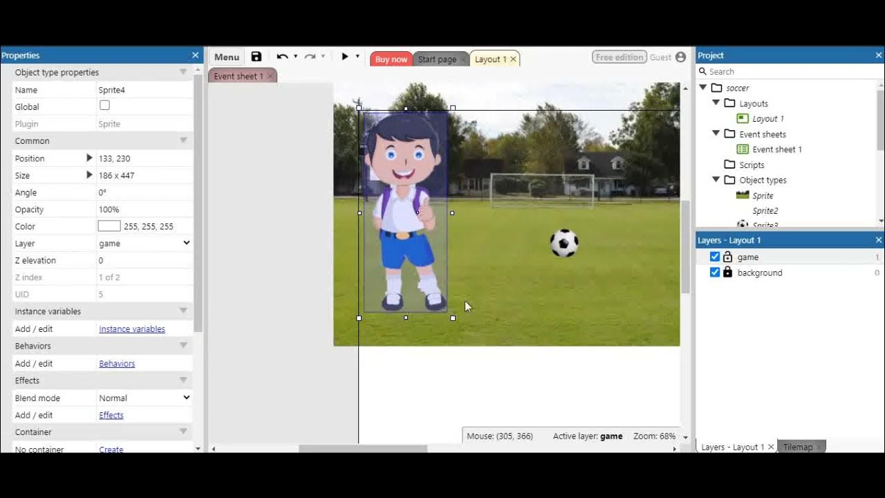 soccer game tutorial construct 3 - YouTube