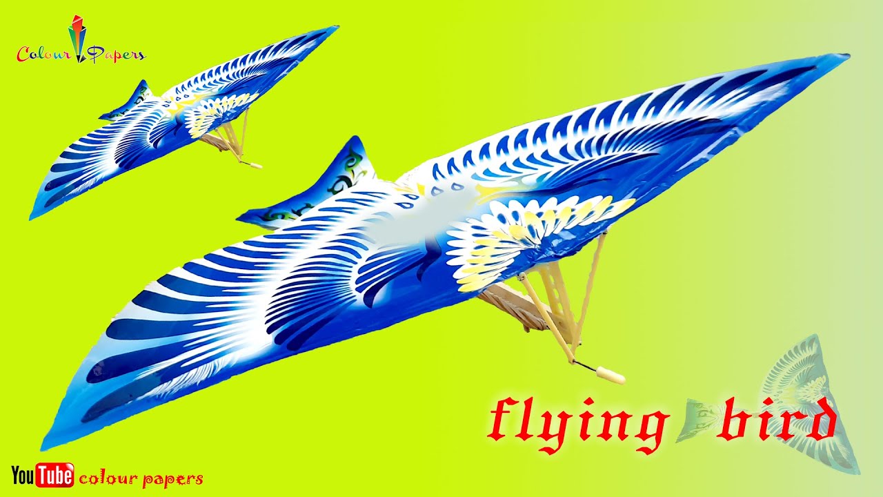 How To Make Flying Bird - DIY Crafts with Colour Papers - Easy craft ...