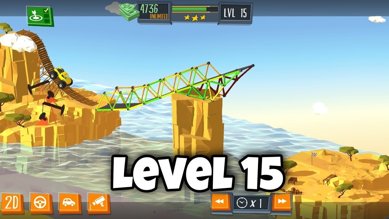 BUILD A BRIDGE LEVEL 15 (3 STAR) - YouTube