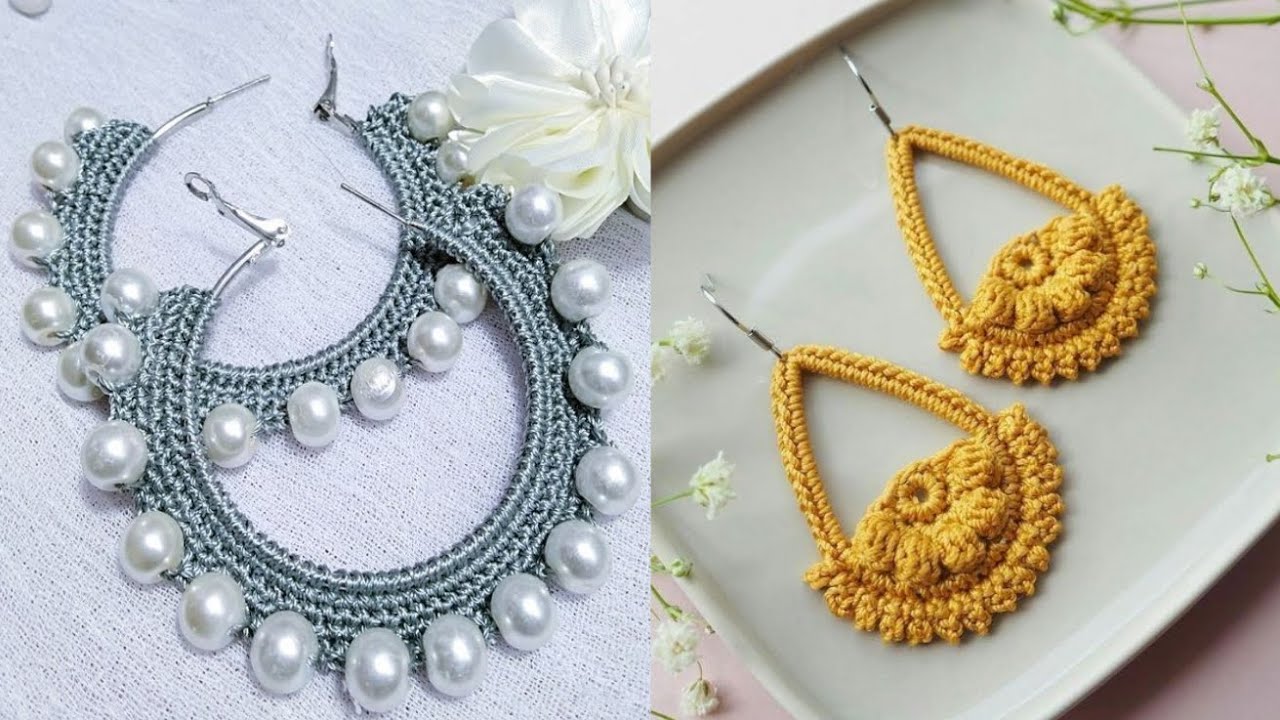 Handmade Crochet earrings || crochet earrings pattern - YouTube