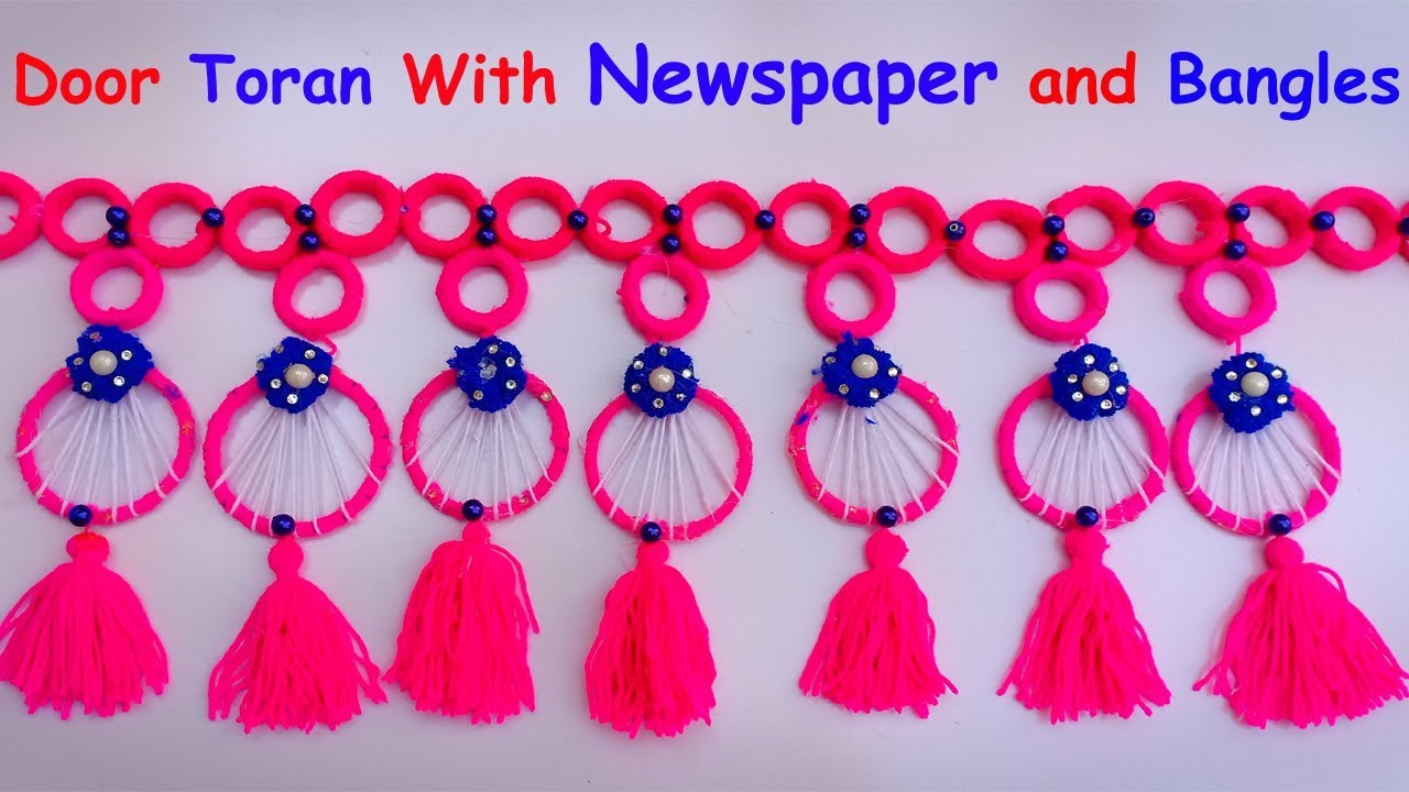 DIY easy woolen and newspaper door hanging/ wool toran making/ Amazing ...