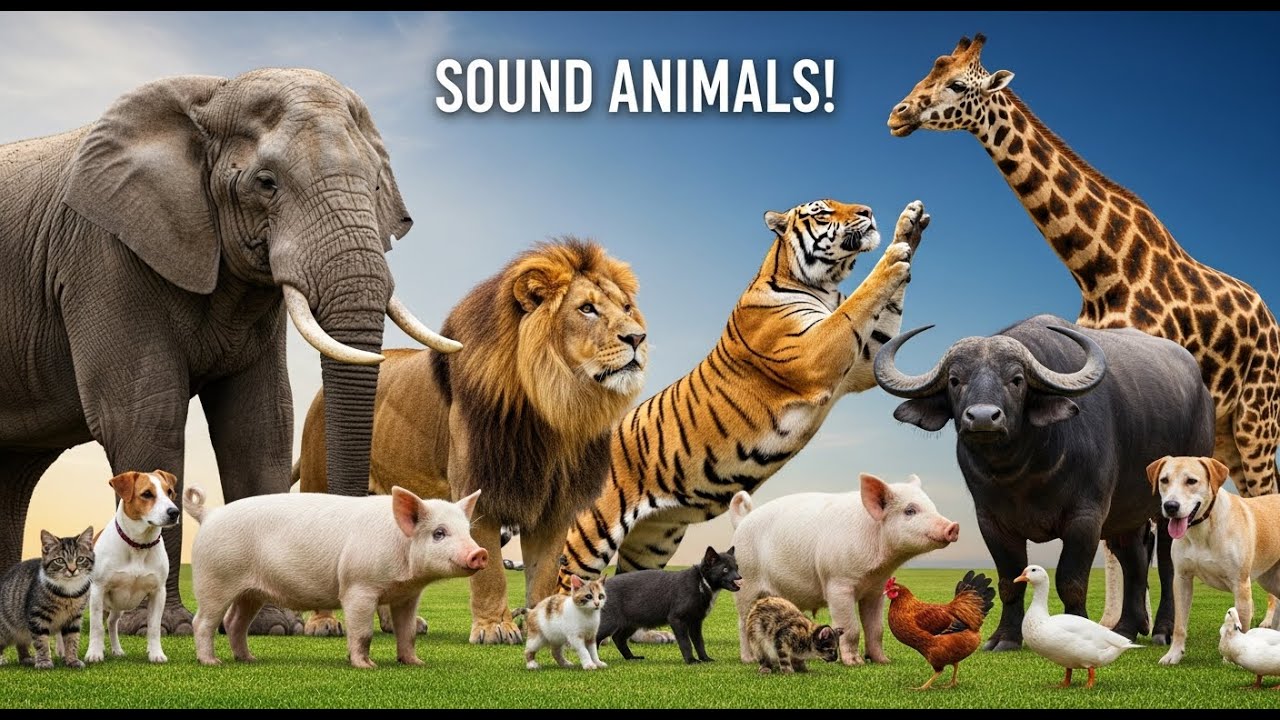 Wild Animal Sounds for Kids | Lions, Elephants, Monkeys & More - YouTube