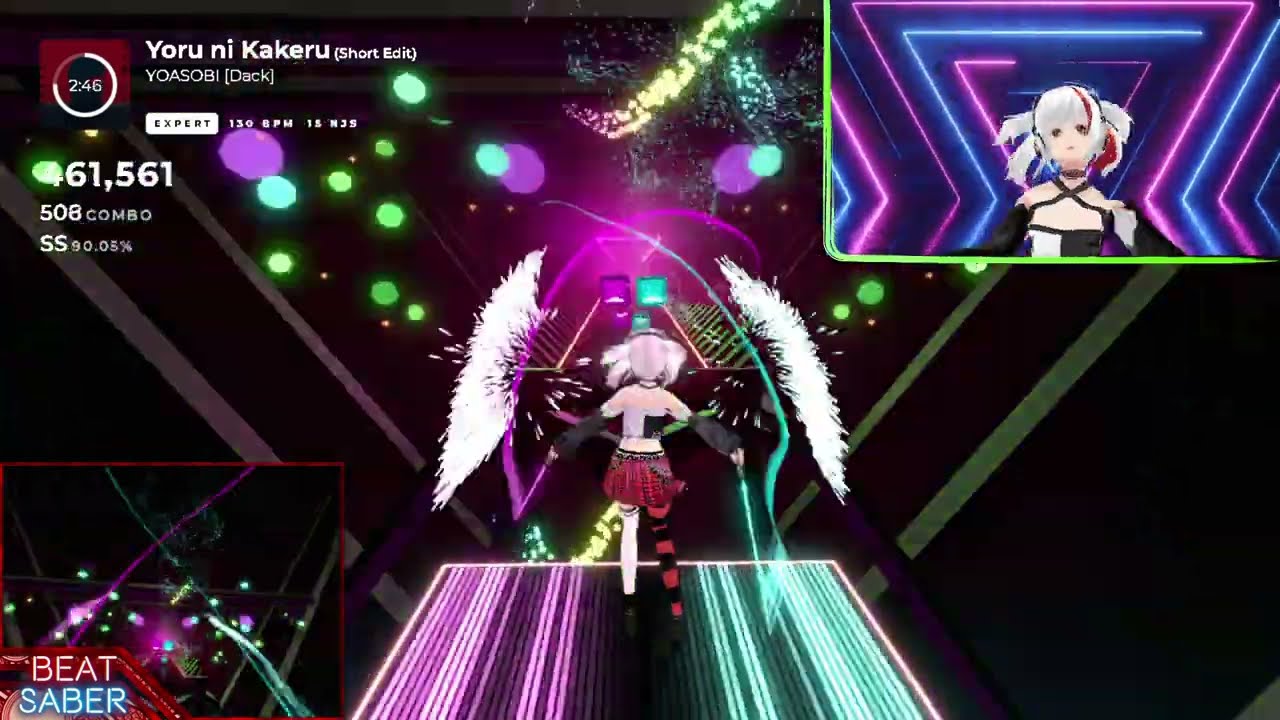 【BeatSaber】 Yoru ni Kakeru （Expert）Kinect v1 xbox 360 Full body ...