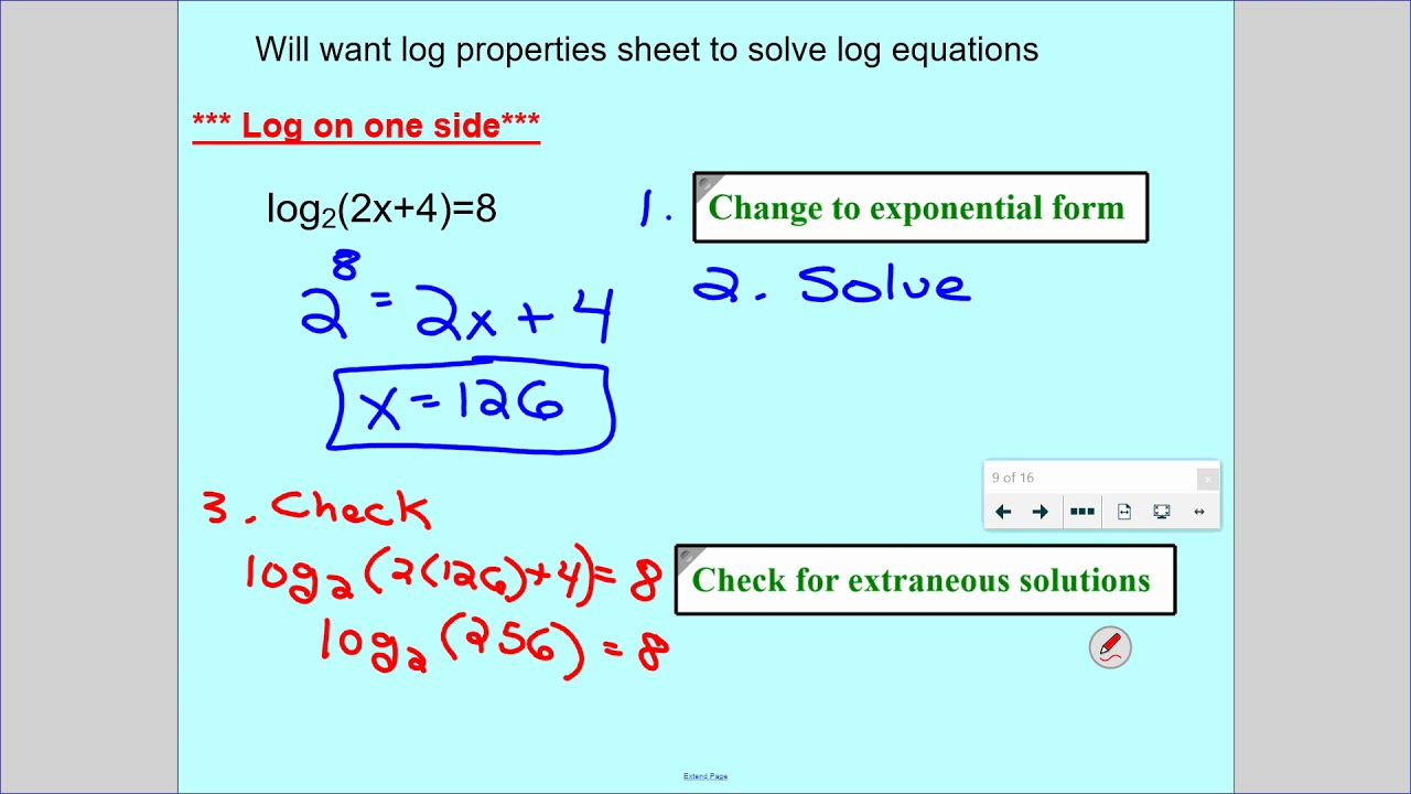 Notes - Solving Log Equations Day 2 - YouTube