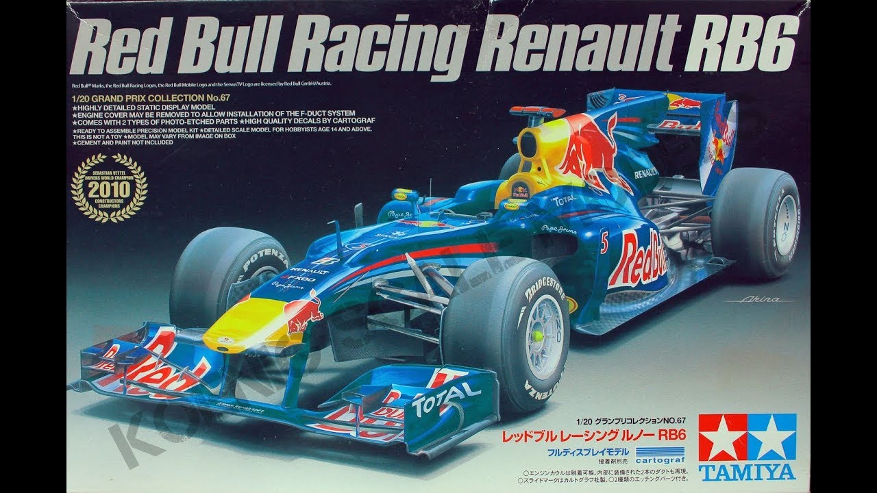 Обзор Red Bull Racing Renault RB6 Tamiya 1/20 (сборные модели) - YouTube