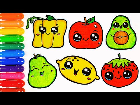 Фрукты и Овощи для детей. Простые Рисунки.