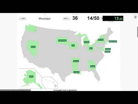 Sporcle - Find the US States - No Outlines Minefield in 45 sec [Old World Record]