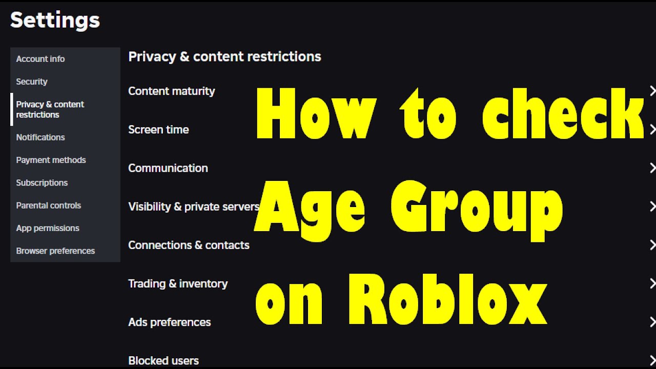 How To Check AGE Group on Roblox! (Change Roblox AGE Group Guide) - YouTube
