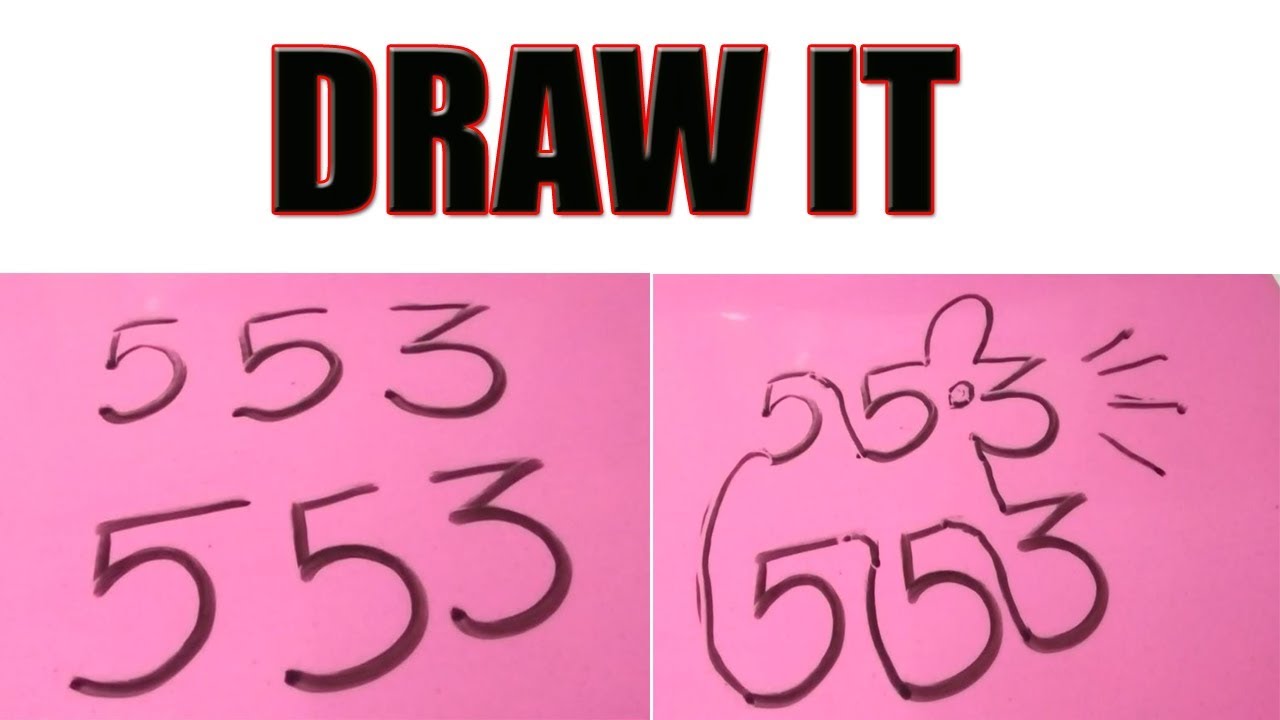 HOW TO DRAW A DOG FROM 553 NUMBER STEP BY STEP! VERY EASY(DRAWING ...