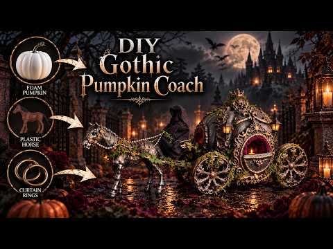 DIY Gotische Kürbiskutsche | Märchenhafte Halloween-Deko mit Redesign | Preiswert