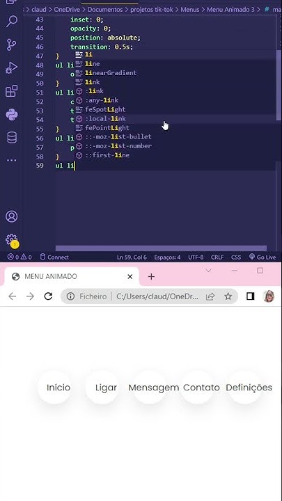 MENU ANIMADO COM HTML E CSS. #shorts - YouTube